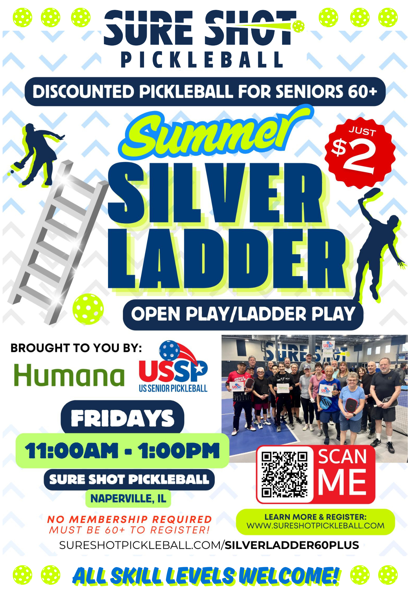 60+ Silver Ladder Discounted Pickleball Hours for Players 60yrs and up ...